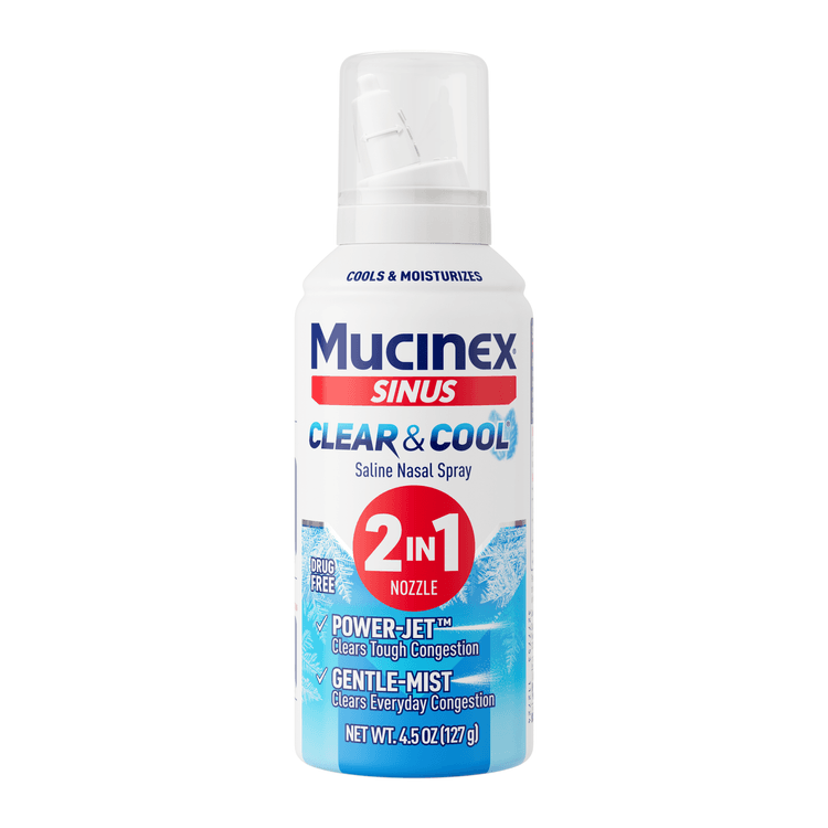 Mucinex® Sinus Clear&Cool Saline Nasal Spray for Cooling Congestion ...